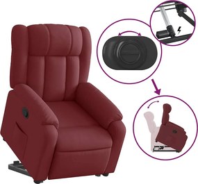Zvedací polohovací křeslo vínové textil 3205319