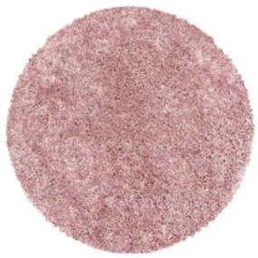 Ayyildiz, Kusový koberec Sydney Shaggy 3000 rose kruh, 80x80 (průměr) kruh, růžová, ložnice