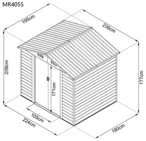 Aga MR4055 236x209x195 cm Hnědý