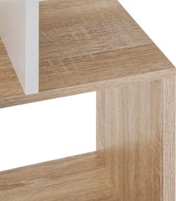 HOMCOM 5-patrová knihovna Dřevěný regál S-tvarovaný Moderní design pro obývací pokoj a kancelář 60x24x184,5 cm Bílá a dřevo