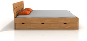 Buková postel s úložným prostorem - Arhus Drawers   , Buk přírodní, 200x200 cm