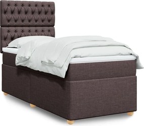 Box spring postel s matrací tmavě hnědá 90x200 cm textil 3291173