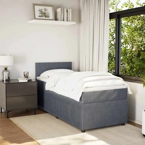 Box spring postel s matrací tmavě šedá 90x200 cm samet 3287633