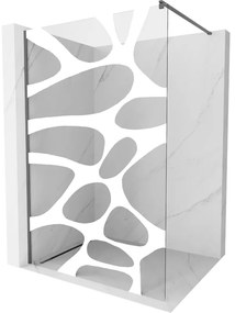 Mexen Kioto sprchová stěna Walk-in 70 x 200 cm, bílá vlna 8 mm, gun metal - 800-070-101-95-97