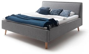 Šedá čalouněná dvoulůžková postel s úložným prostorem s roštem 180x200 cm Frieda – Meise Möbel