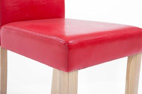 Jídelní židle Ina přírodní konstrukce – červená