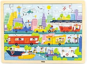 Dřevěné puzzle 48 dílků Viga Doprava