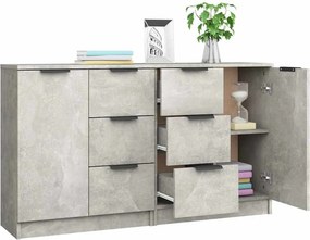 Příborníky 2 ks betonově šedé 60 x 30 x 70 cm kompozitní dřevo 3115791