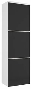 PULA 11 závěsná skříňka, černý lesk/bílá