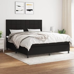 Box spring postel s matrací černá 160x200 cm textil 3141787