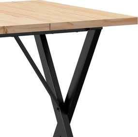 Jídelní stůl s X rámem 70 x 70 x 75,5 cm borové dřevo a ocel 3282759