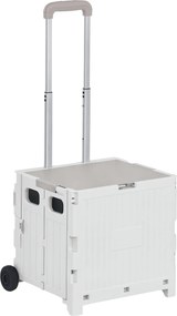 Skládací nákupní vozík HOMCOM s 2 koly a nastavitelnou délkou madla, objem 32 litrů pro kancelář, školu a domov, 41,5x32,5x85 cm | Aosom
