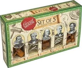 PROFESSOR PUZZLE Sada hlavolamů Great Minds / 5 hlavolamů / kov a dřev