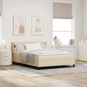 Postel s boxspringem s čelo Krémová 190 x 140 cm textil 3341102