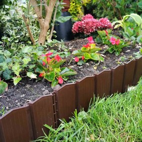 Sada 5 ks zahradních palisád Linea 390 cm hnědá