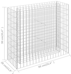 vidaXL Marketos Gabionový vyvýšený záhon pozinkovaná ocel 90 x 30 x 90 cm