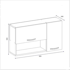 Nástěnná skříňka AKASYA 52x90 cm bílá