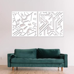 dřevo života Dřevěný panel na zeď LINIE Barevný vzor: Bílá, Rozměry (cm): 80x40