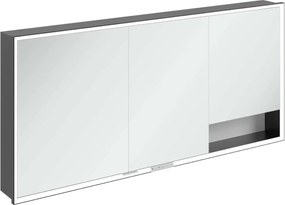 Villeroy & Boch My View+ - Zrcadlová skříňka s LED osvětlením 160x75x17 cm, 3 dvířka, Pure White/matná černá B48216VF