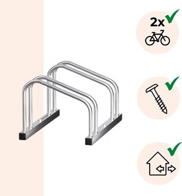 Stojan na 2 kola BIKE, 50x32x27cm, stříbrná Jurhan
