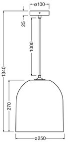 Ledvance - Lustr na lanku DECOR CARDBOARD 1xE27/15W/230V pr. 25 cm