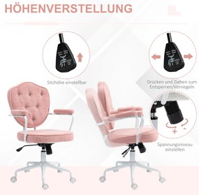 HOMCOM Kancelářská židle HOMCOM, ergonomická kancelářská židle s houpací funkcí, knoflíkový potah, výškově nastavitelná židle k počítači s otočnou fu…