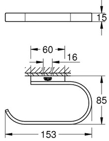 GROHE 41068DC0 - Držák toaletního papíru SELECTION 15,3 × 1,5 × 8,5 cm nerez