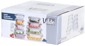 VILDE Sada 9 skleněných těsnících dóz, krabičky na jídlo SKLO - LOCK&LOCK