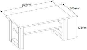 Obdélný konferenční stolek Seattle, dub artisan/antracit