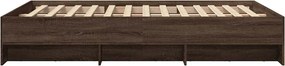 Rám postele bez matrace hnědý dub 140 x 190 cm kompozitní dřevo 3295687