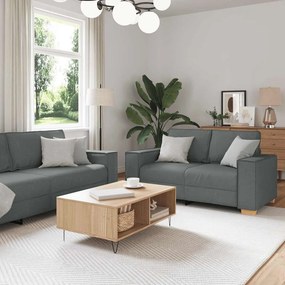 2dílná sedací souprava s poduškami tmavě šedá textil 3324692