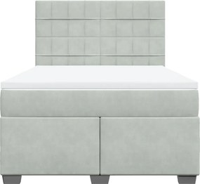 Box spring postel s matrací světle šedá 160x200 cm samet 3290954