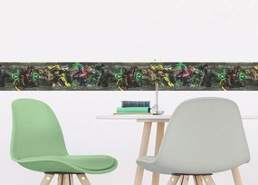 Dětská samolepící bordura na zeď Transformers Útok | 5 m x 13.8 cm | DWBD8037