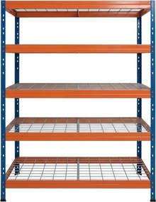 Kovový regál RIVET PRO 252x120x60 ocelová mřížka 5 úrovní antracitová šedá