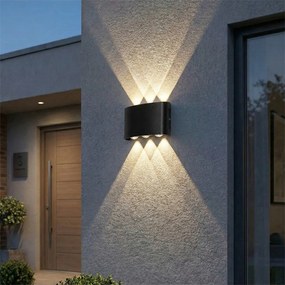Venkovní nástěnné svítidlo černé vč. LED 6 světel IP54 - Silly