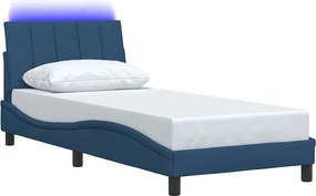 Rám postele bez matrací Hanko modrá 90x200 cm textil 3310439