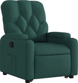 Zvedací polohovací křeslo tmavě zelené textil 3204716