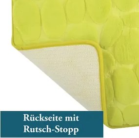 MSV Koupelnová předložka PEBBLES limetková / 50 x 80 cm / PU pěna / pr