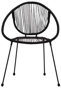 Zahradní židle 2 ks PVC ratan černé - Default Title