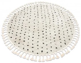 Dywany Łuszczów Kusový koberec Berber Syla B752 dots cream kruh - 160x160 (průměr) kruh cm