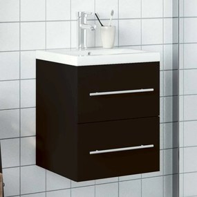 vidaXL Koupelnová skříňka se zápustným umyvadlem [3278755] Barva: Černá
