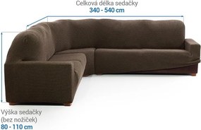 Super strečové potahy NIAGARA tabáková rohová sedačka (š. 340 - 540 cm)