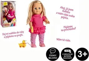 TEDDIES Panenka Sofinka s pejskem chodící a mluvící / 42 cm / na bater