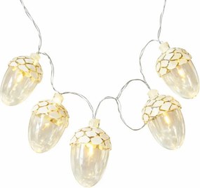 LED svítící žaludy na řetězu, 8 kusů, délka 1,3 m