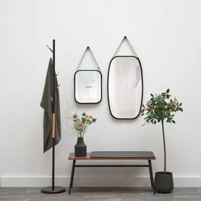 Time for home Černé bambusové závěsné zrcadlo Idylica 74 x 43 cm