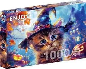 ENJOY Puzzle Malá čarodějnická kočka / 1000 dílků / od 14 let