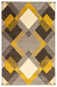 Flair Rugs koberce Kusový koberec Hand Carved Nimbus Grey/Ochre - 200x290 cm