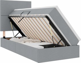 Postel s úložným prostorem a matrací Světle šedá 90 x 200 cm 3371691