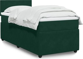 Box spring postel s matrací tmavě zelená 90x190 cm samet 3289911