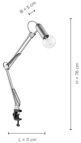 Leuchten Direkt 14773-55 - Stolní lampa s klipem TURN ME 1xE27/60W/230V chrom